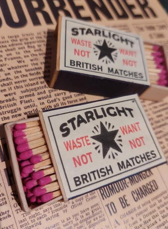 WW2 home front matchbox - "Starlight - Waste not want not" | eBay