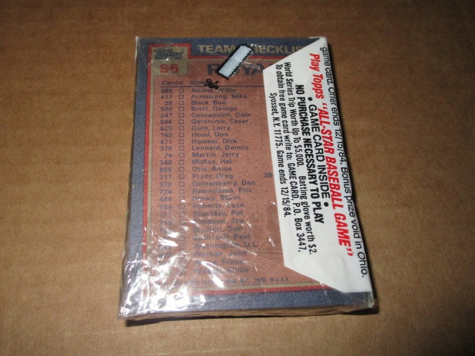 1984 Topps Baseball CELLO Pack JEFF BURROUGHS OAKLAND ATHLETICS ON TOP ...