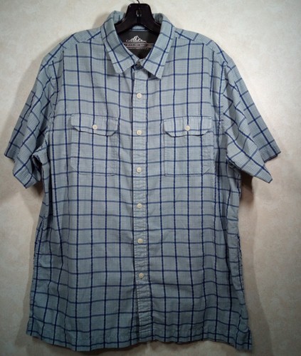 Croft & Barrow Quick Dry Shirt Men L Blue Plaid Short Sleeve Button Up ...
