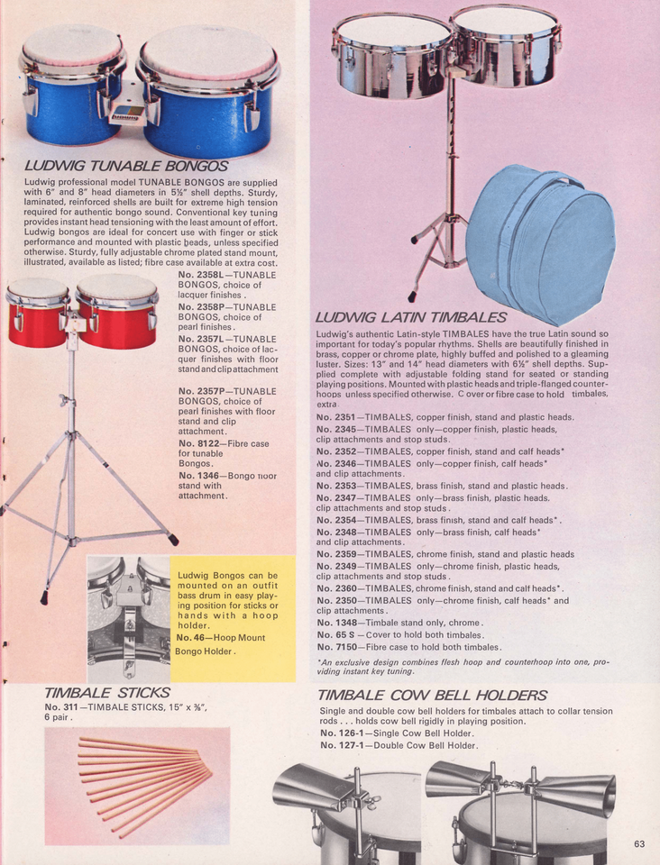 Ludwig Bongo Drums 5.5x6",8"Blue Sparkle Set Vintage 1973 3ply Super ...