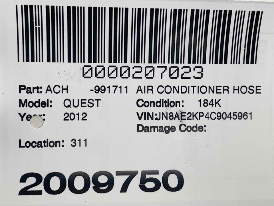 Air Conditioner Hoses Set Of 2 924461AA0A Fits 2011 2012 2013 2014 ...