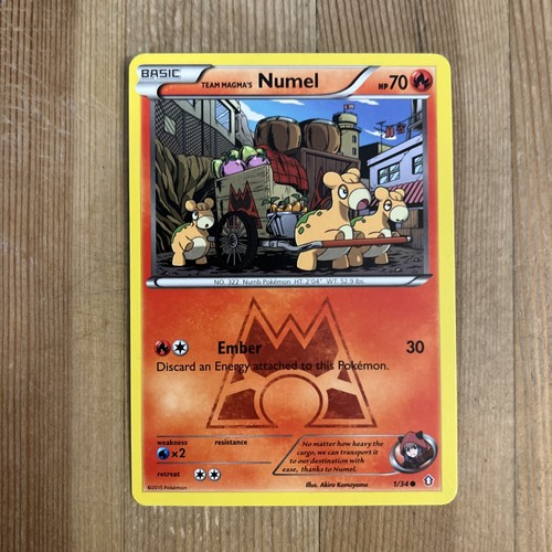 Pokemon Card Team Magma’s Numel 1/34 XY Double Crisis Common Non Holo ...