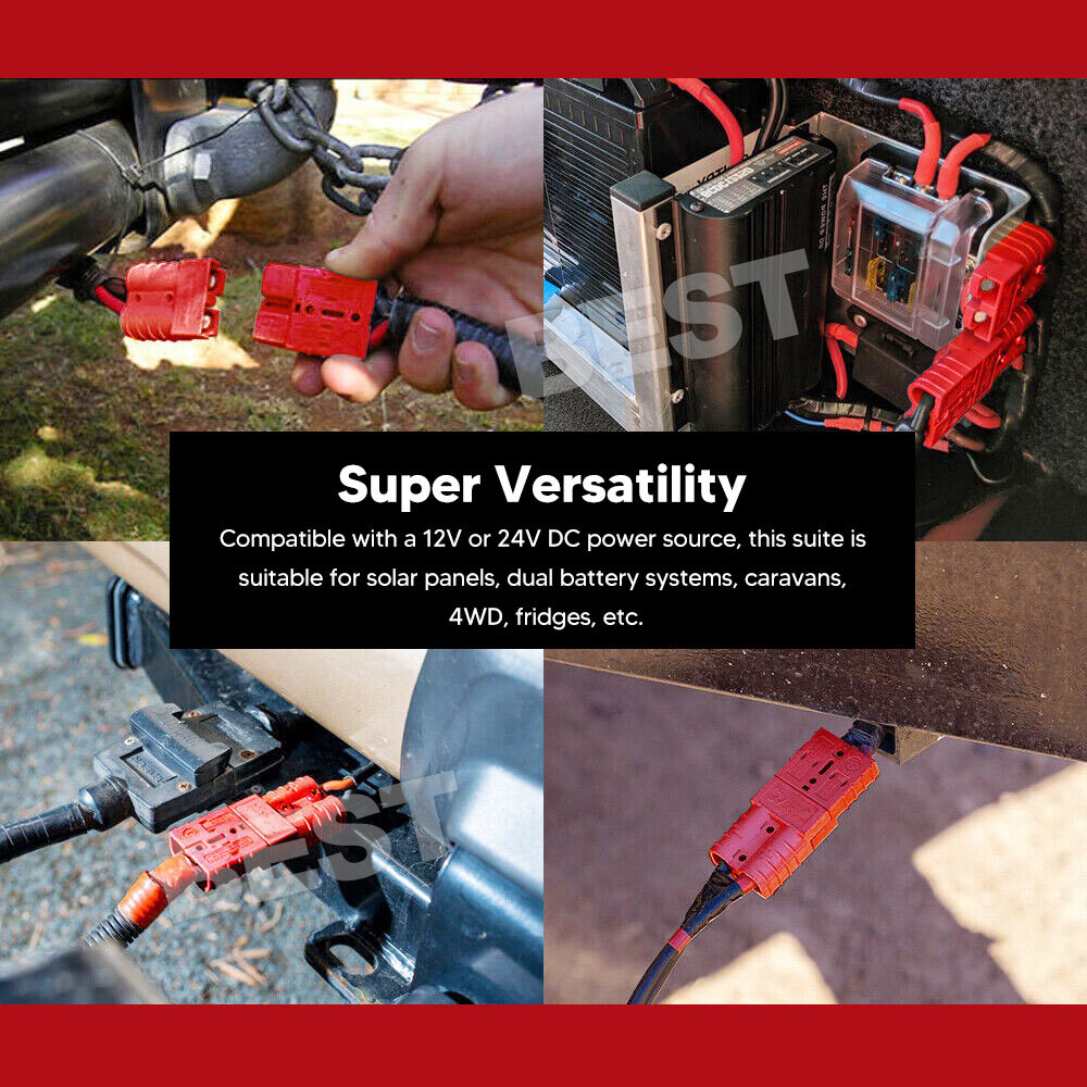 10X Anderson Style Plug DC 12V/24V 50 AMP 6AWG Red Connectors Caravan ...