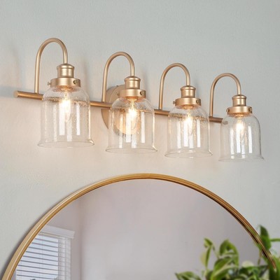 classy leaves Gold Bathroom Vanity Light 4 Fixtures Over Mirror Lights ...