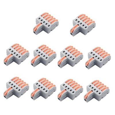Pcs 1 in 5 Out Mini Electrical Wire Connectors, Nylon Compact 1 in 5 ...