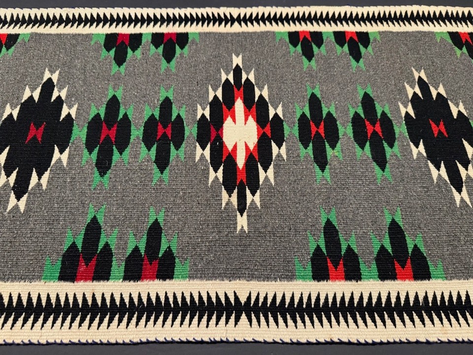 OUTSTANDING HISTORIC NAVAJO GERMANTOWN RUG,SALTILLO DIAMONDS,C1910-15 ...
