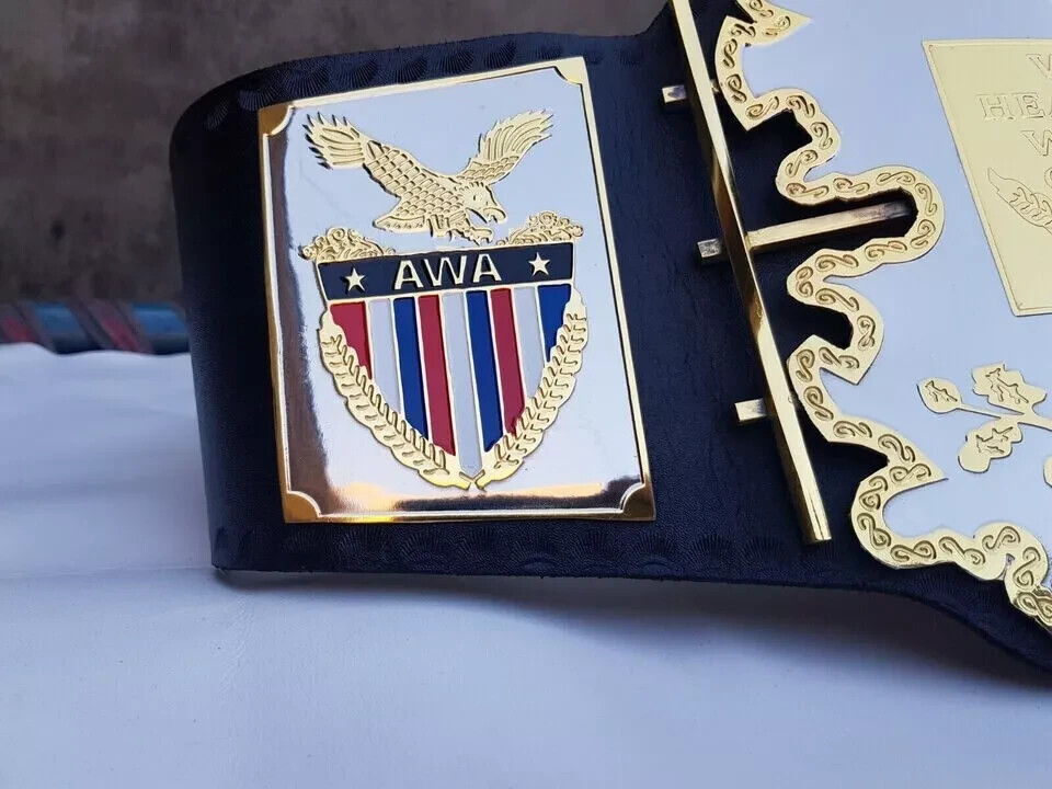 AWA World Heavy weight Wrestling Champion Belt Replica Adult size Black ...