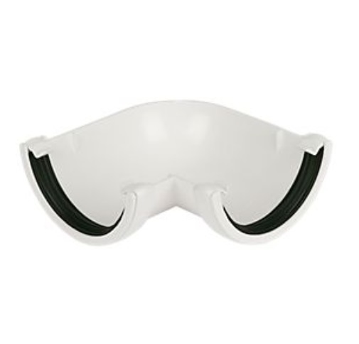 White Round Guttering & Down Pipe - 114mm Half Round Gutter 65mm ...