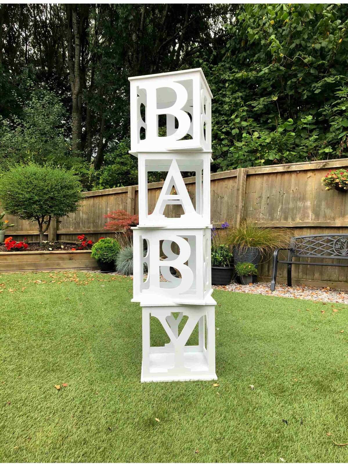 BABY block set LARGE 40cm Alphabet balloon party baby shower box decor ...