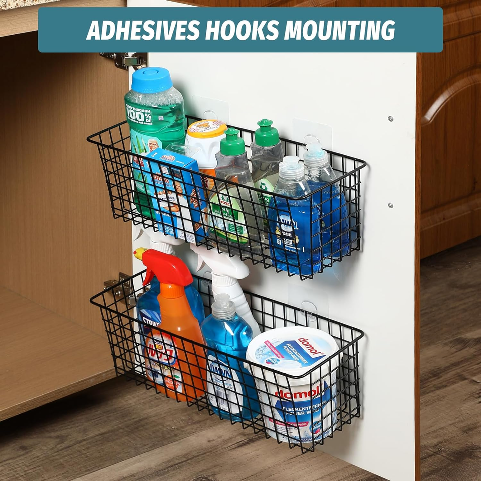 [2 Mounting Options of Adhesive Hook & Steel Hook], 4 Set EXTRA LARGE ...
