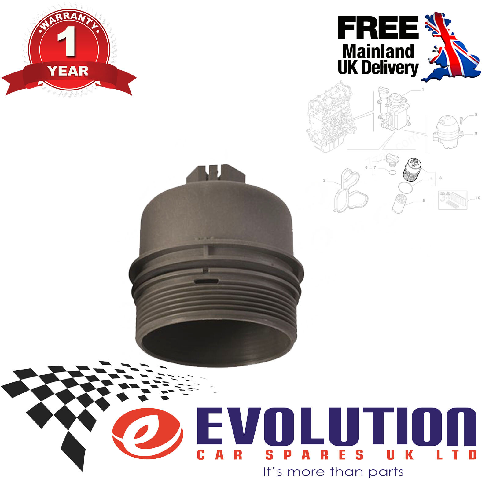 Oil Filter Cover Fits OPEL VAUXHALL With 1.3 JTD Systems UFI 55197220 ...