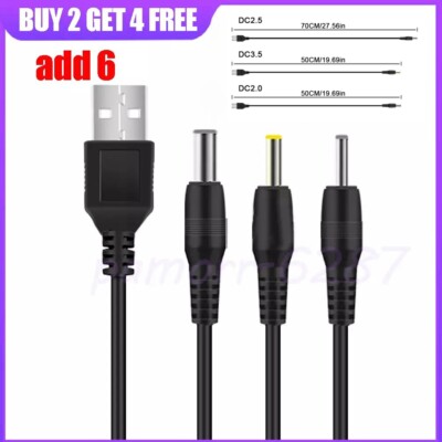 USB-A to 2.0-3.5mm Barrel Jack Male DC 5V power charger plug adapter ...