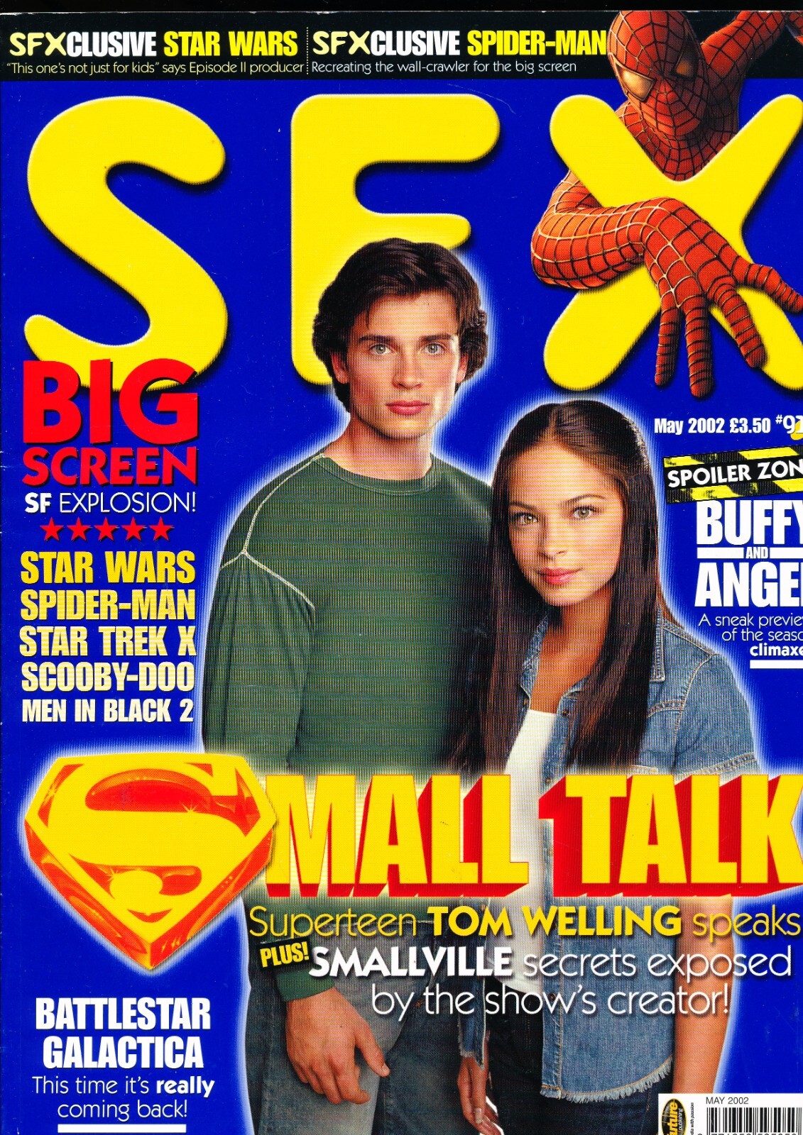 SFX Magazine May 2002 Smallville Tom Welling Star Wars Spider-Man Buffy ...
