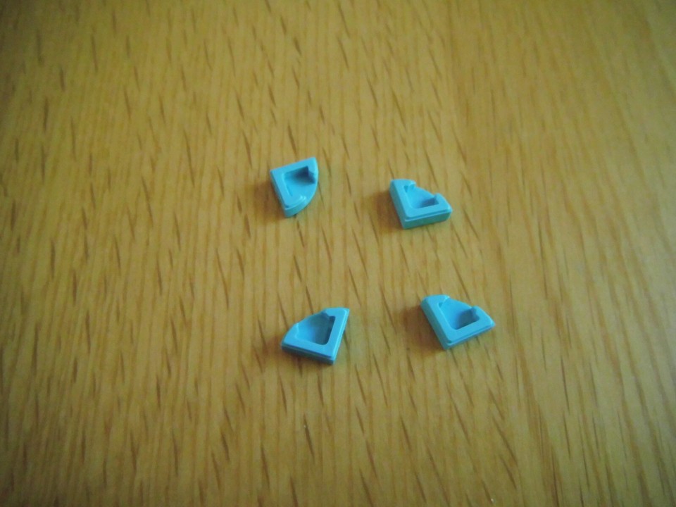 Lego 4 x 25269 (84411) Tile 1 x 1 Quarter Circle Medium Azure (6150307 ...