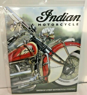 Indian Motorcycle Americas First Tin Sign wall decor 12.5" x 16" Made ...