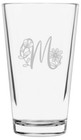 16oz Daishy Daisy Floral Script Cursive M Monogram Pint Drinking Glass ...