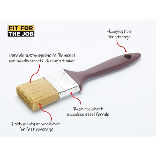 FFTJ 4 x Woodcare Brush Set Timber Woodstain Stain Varnish Brushes Shed ...