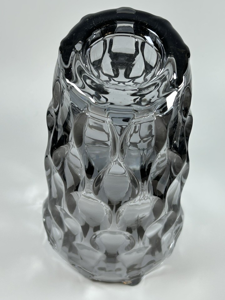 Wide Mouth Glass Vase Metallic Blue Color Boho Style 9.5” x 5.25” | eBay