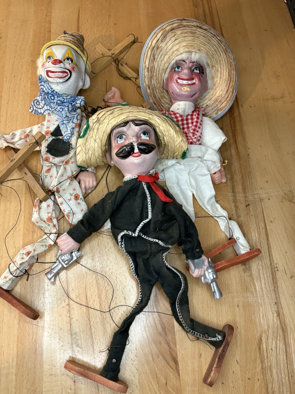 Vintage 16” Marionette String Puppets Lot of 3 | eBay