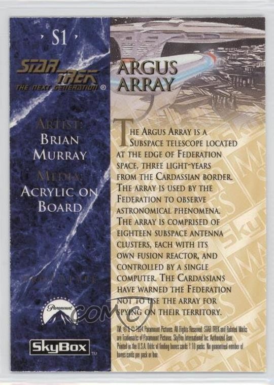 1994 SkyBox Star Trek Masters Series 2 Promos Argus Array #S1 6or | eBay