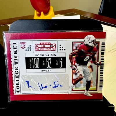 2019 Panini Contenders Draft Picks College Ticket Rock Ya-Sin Rookie ...