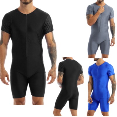 Men's One-Piece Boxer Shorts Leotard Singlet Bodysuit Athletic Workout ...