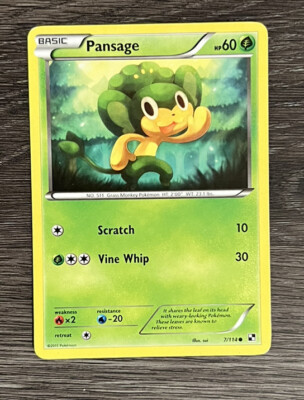 Pansage 7/114 - Black & White - Common - Pokemon Card TCG | eBay