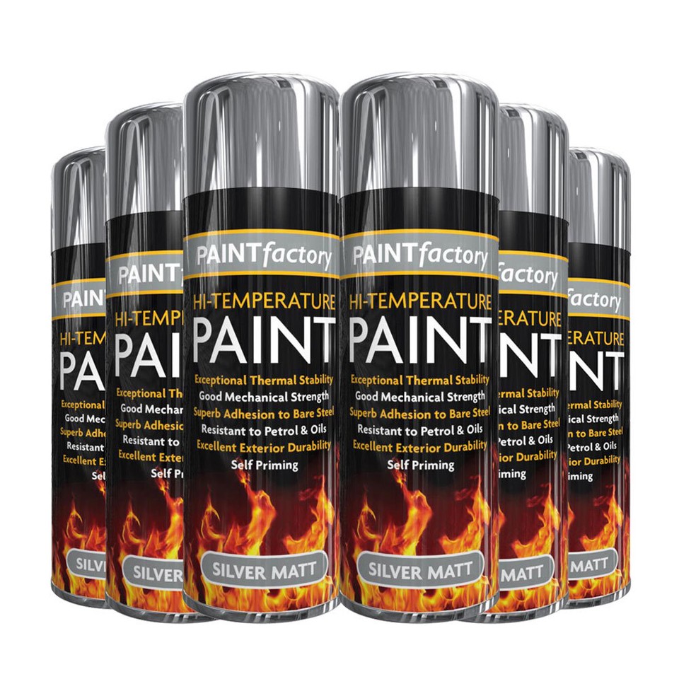High Temperature Silver Matt Stove Spray Paint 300ml Aerosol Heat ...