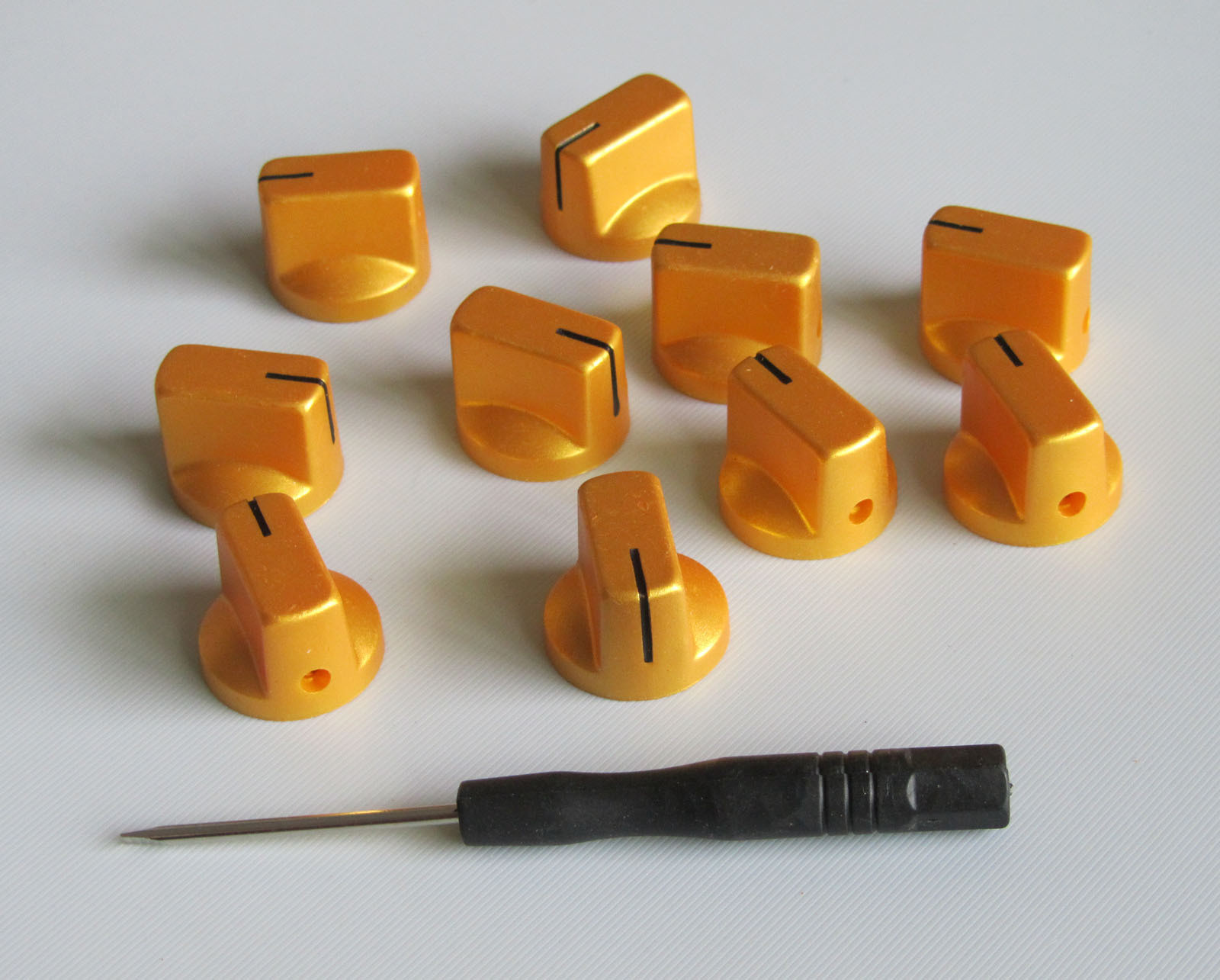 10x Guitar AMP Effect Pedal Knobs Davies 1510 Style Pointer Knob Set Screw Gold | eBay