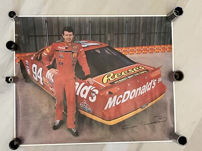 Bill Elliott 20”x16” Vintage NASCAR Poster McDonald’s Reese’s Racing ...