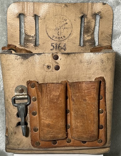 Klein Tools 5164 Leather 8-Pocket Electricians Tool Pouch Lineman | eBay