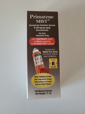 Primatene Mist Asthma Relief Inhaler 160 Metered Spray Expiration: 10/ ...
