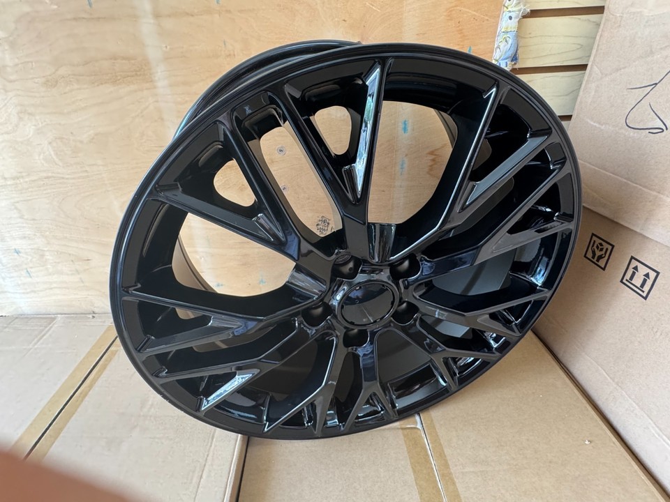 New 19/20 STAGGERED GLOSS BLACK Wheels Rims For Corvette C6 C7 5X120.7 ...