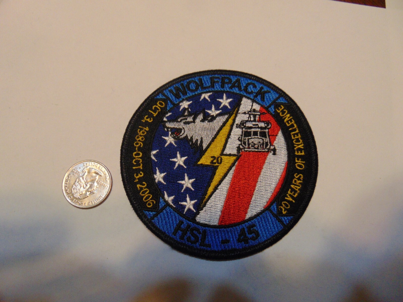 MILITARY PATCH SEW ON HSL-45 WOLFPACK 20 YEARS OF EXCELLENCE | eBay