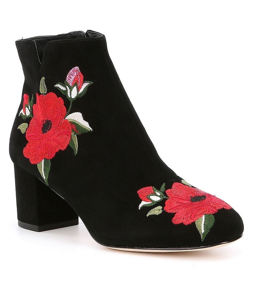 NEW Kate Spade New York Langton Embroidered Suede Booties Size 10.5 B(M ...