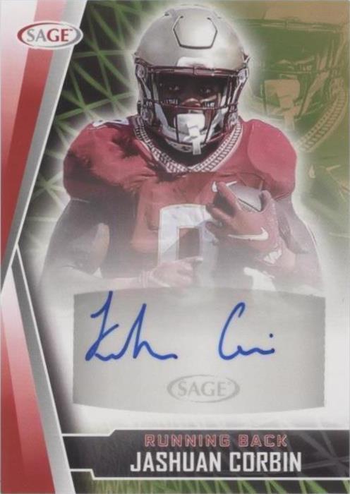 2022 SAGE High Series - Autographs Jashaun Corbin #A-JC Red Name ...