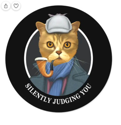FUNNY CAT SLEUTH FACE ART Pendant 925 Sterling Silver 20" Necklace men ...