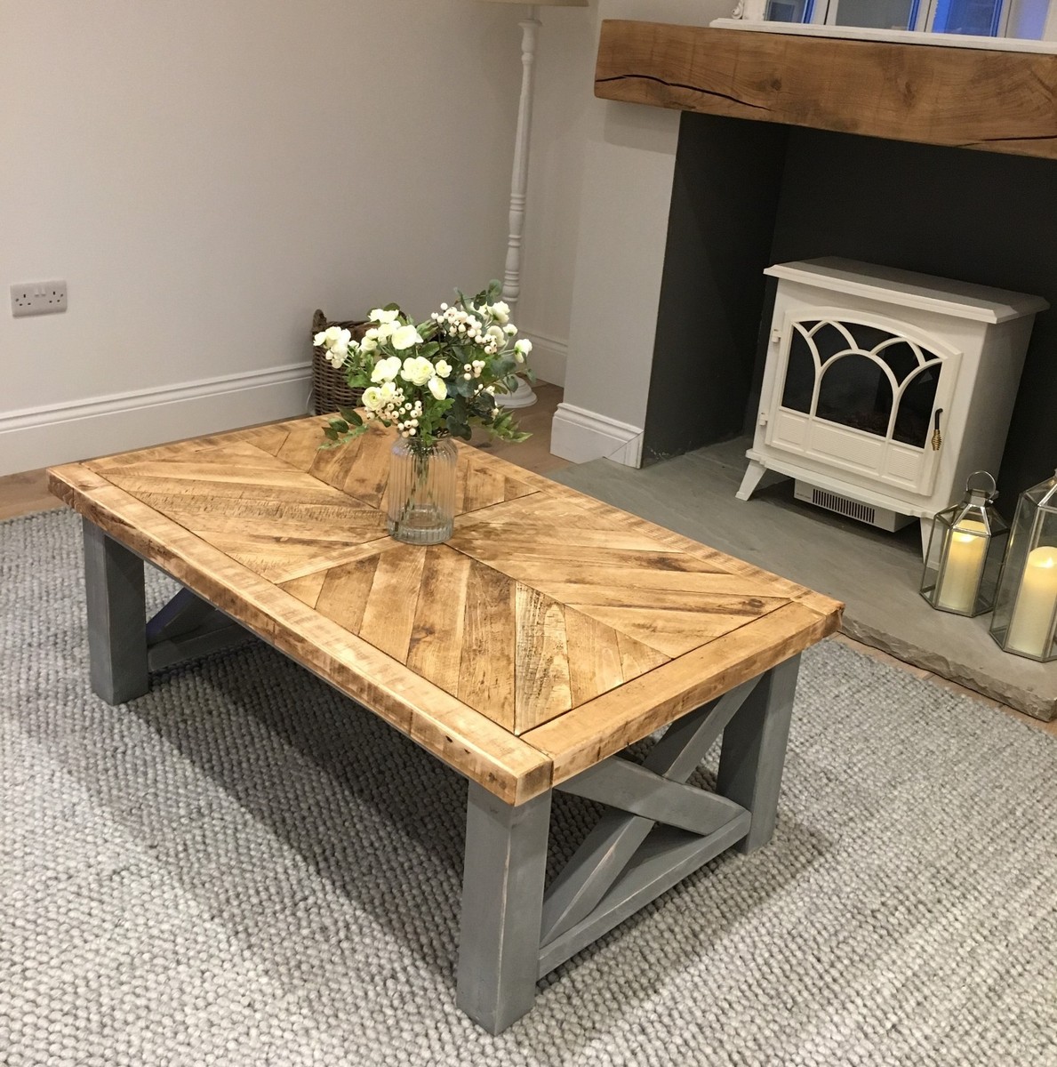 Rustic Distressed Coffee Table Rustic Elm Coffee Table, 1920s For Sale