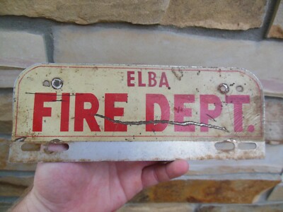 Vintage Elba Alabama Fire Department Chief License Plate Tag Topper | eBay