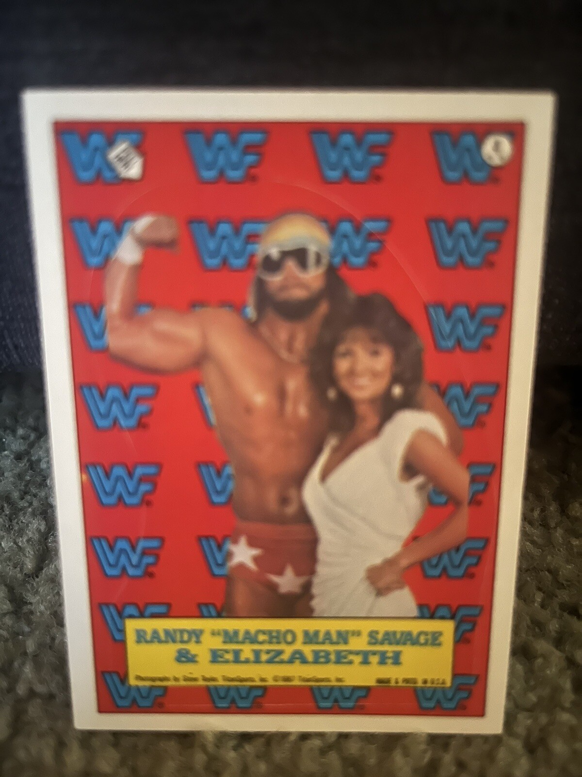 1987 Macho Man Savage Topps WWE Sticker Wrestling Card #4 WWF NWO WCW ...