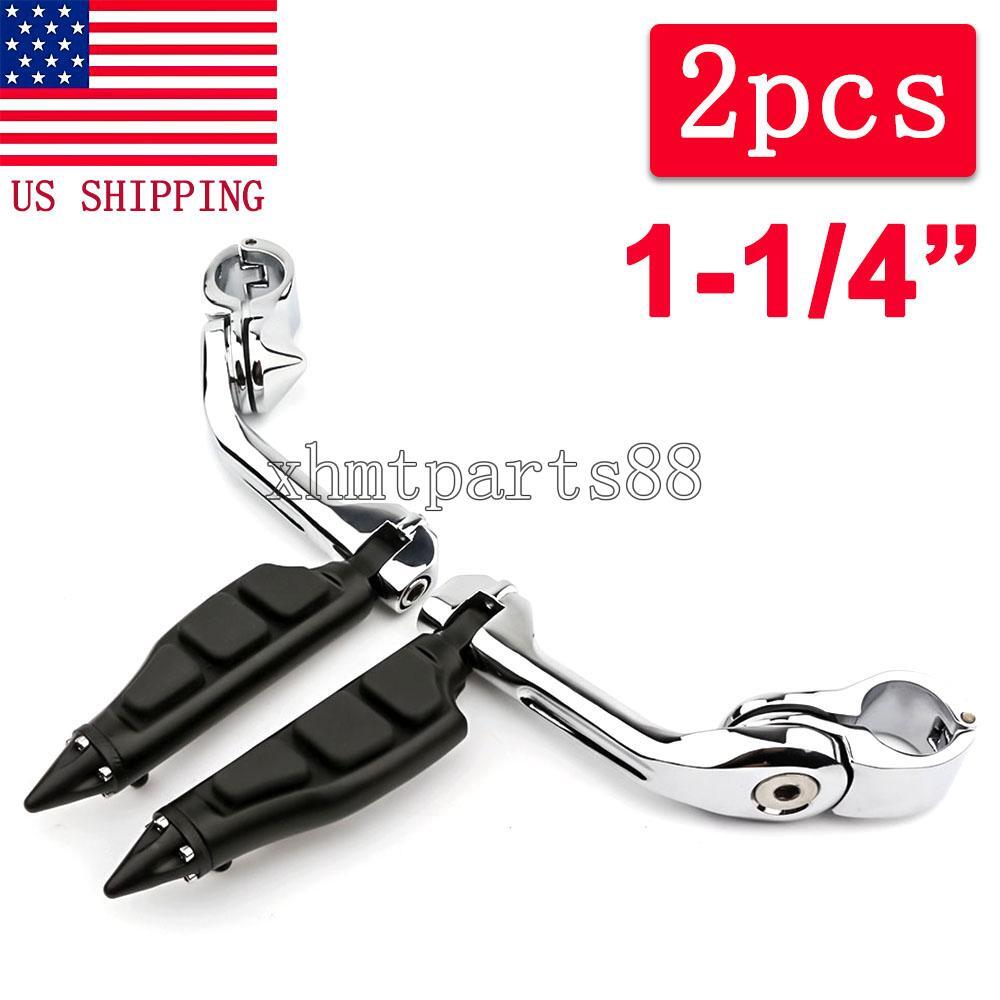 Motorcycle Long Highway Foot Pegs Pedal Rest 1-1/4" Crash Bar For ...