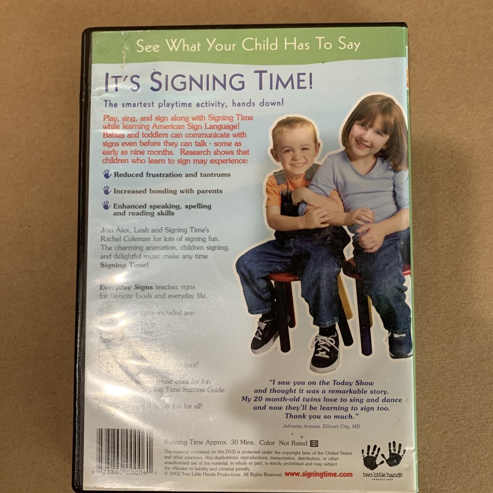 Signing Time! Volume 3: Everyday Signs - DVD - Ntsc Sign Language | eBay