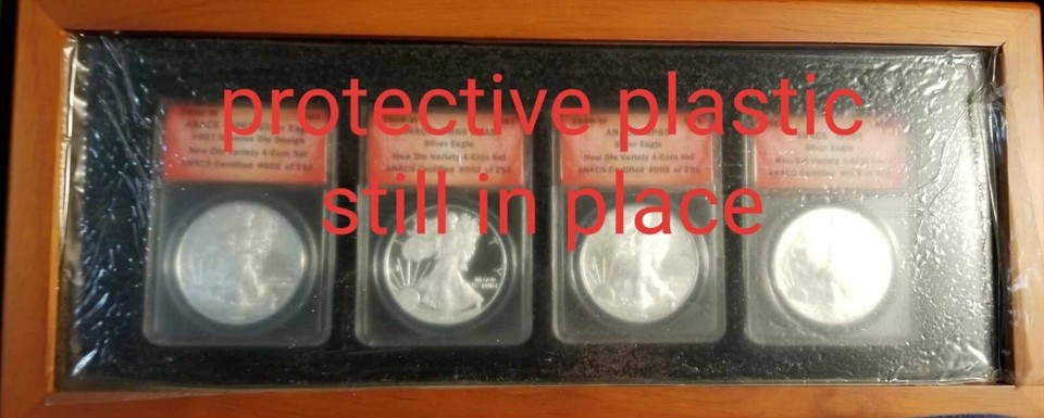 2008-W Silver Eagle 4 Coin Set ANACS SP69 2007 REVERSE DIE-PR69 DCAM ...