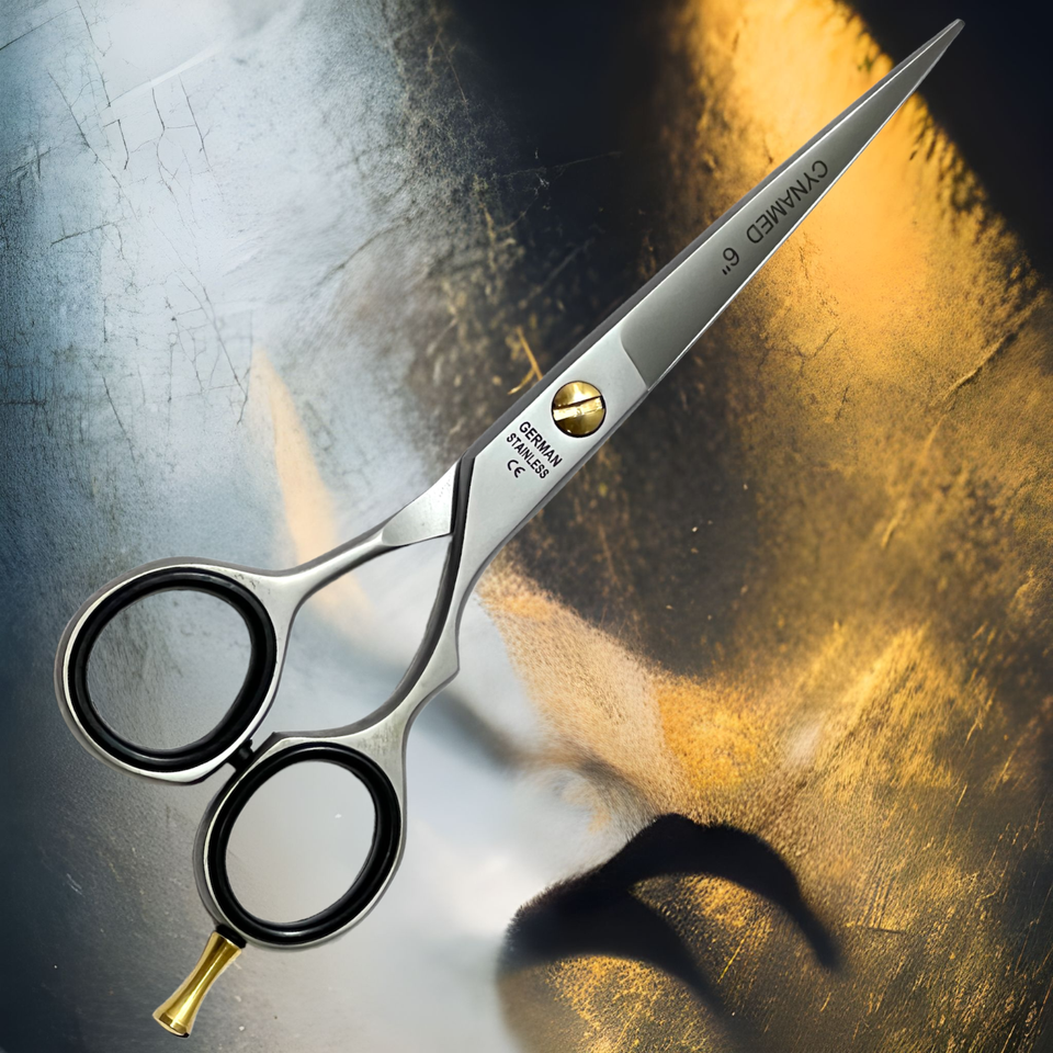 6" POLISHED GERMAN PROFESSIONAL BARBER SCISSORS SHEARS HAIR CUTTING ...