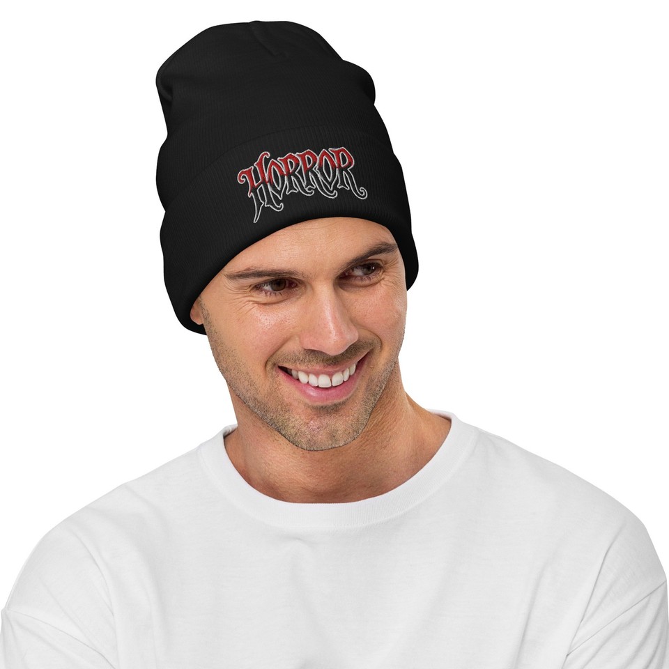 HORROR House of Horrors Blood Drip Beanie Gothic Horror Cuff Knit Cap ...