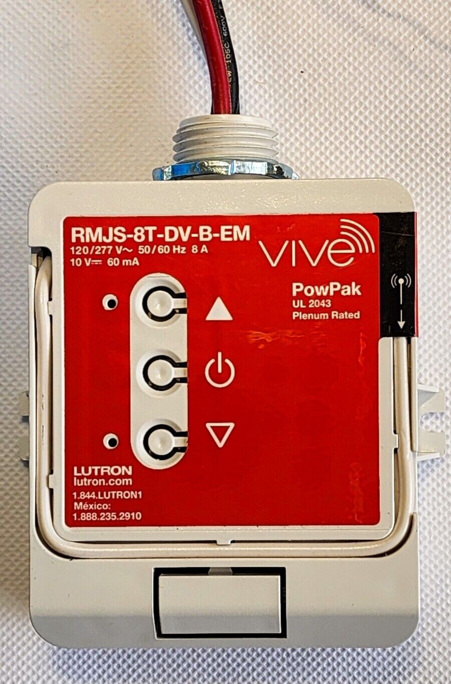 Lutron RMJS-8T-DV-B-EM 0–10V Vive Dimming Module Emergency Power Pack ...