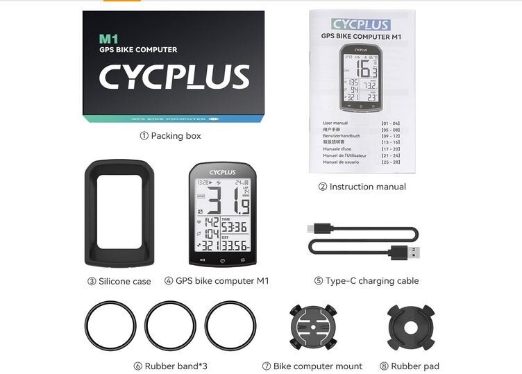 CYCPLUS M1 GPS Wireless Bike Computer Digital Speedometer Multi ...