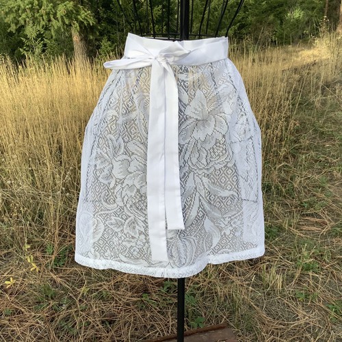 White Lace Apron, White Handmade apron, Pretty Bridal Shower Apron ...
