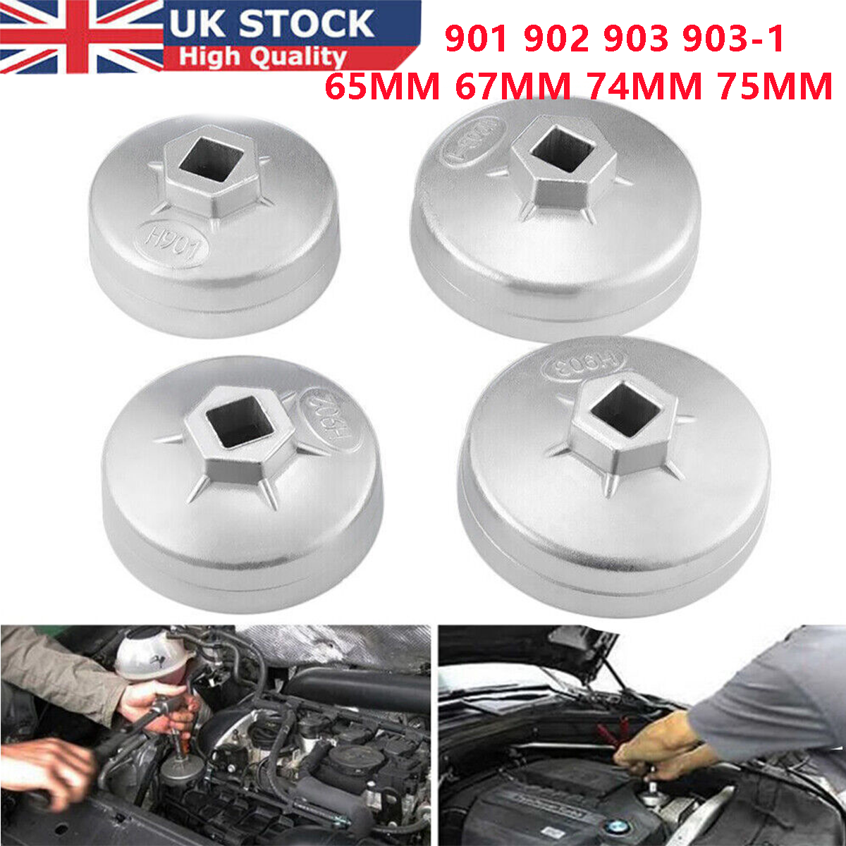 4Pcs/set Oil Filter Cap Socket Wrench Removal Tool For VW Audi Ford ...