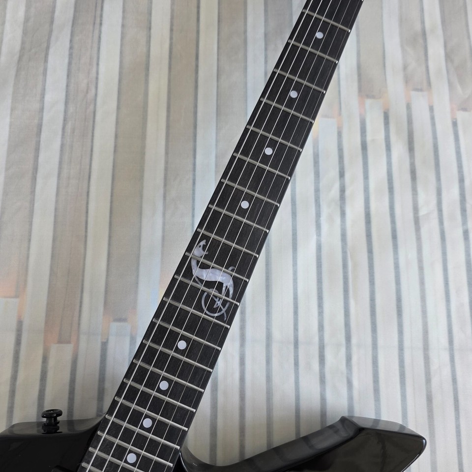 Explorer Black Electric Guitar with Snake Inlay 2EMG Pickup Great price ...